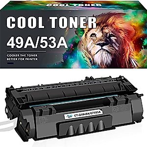 Cool Toner Compatible Q5949A Toner Cartridge Replacement for HP 49A Q5949A 49X Q5949X 53A Q7553A for HP 1320 1320n P2015 P2015dn P2014 3390 1160 P2015d 1320tn M2727nf Toner Printer (Black, 1Pack)