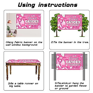Large 71" X 43" Breast Cancer Awareness Banner, Breast Cancer Awareness Decorations, Breast Cancer Awareness Decorations for Party, Breast CancerBanner for Pink Ribbon Party Decorations tineit