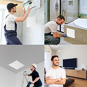 Morvat Adjustable Spring Access Panel, Fits 8"x8" - 12"x12" Inches (External 13.5"x13.5"), for Drywall, Ceiling, Electrical, Plumbing Heavy-Duty & Easy Install, Wall Hole Cover Plate, White (1-Pack)