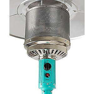 Amazon Basics 46,000 BTU Outdoor Propane Patio Heater with Wheels, Commercial & Residential - Bahama Blue