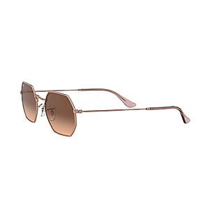 Ray-Ban RB3556N Octagonal Flat Lens Sunglasses, Copper/Pink Gradient Brown, 53 mm