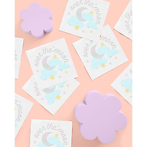 xo, Fetti Over the Moon Napkins - 3-ply, 50 pcs | Baby Shower Decoration, Kids Birthday Tablescape, Gender Reveal Party, Mom to Be Dinner Setting, Bday Decor