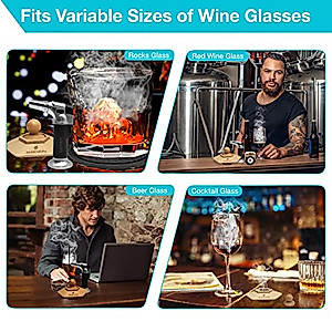 Sereneify Cocktail Smoker kit with Torch - Old Fashioned Smoker Kit with 4 Wood Chips, Bourbon Smoker Kit for Drinks, Gift for Men, Easy to Use Whiskey Smoker kit (No Butane)