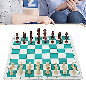Chess Set,2 in 1 Travel Board Games for Kids and Adults,Packs and Travels Easy, Folding Roll up Chess Game Sets,Chess Set with PU Foldable Board and Weighted Pieces