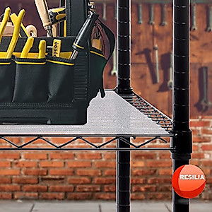 RESILIA Shelf Liners for Garage Shelves - Heavy Duty, Waterproof, Stain-Resistant, Washable, Great for Wire Shelving, Clear Vinyl, 16 Inches x 25 Feet
