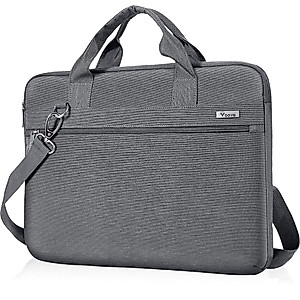 Voova Laptop Bag 13-14 Inch, 360° Protective Laptop Case Sleeve with Shoulder Strap Compatible with Macbook Air 13, MacBook Pro 13/14, Waterproof Computer Bag Slim Briefcase for Men Women, Grey