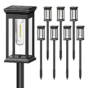KOOPER Solar Pathway Lights Outdoor, 8 Pack Upgraded Solar Outdoor Lights, Bright Solar Garden Lights Outdoor Waterproof, Auto On/Off Outdoor Solar Lights for Yard Landscape Path Lawn Patio Walkway
