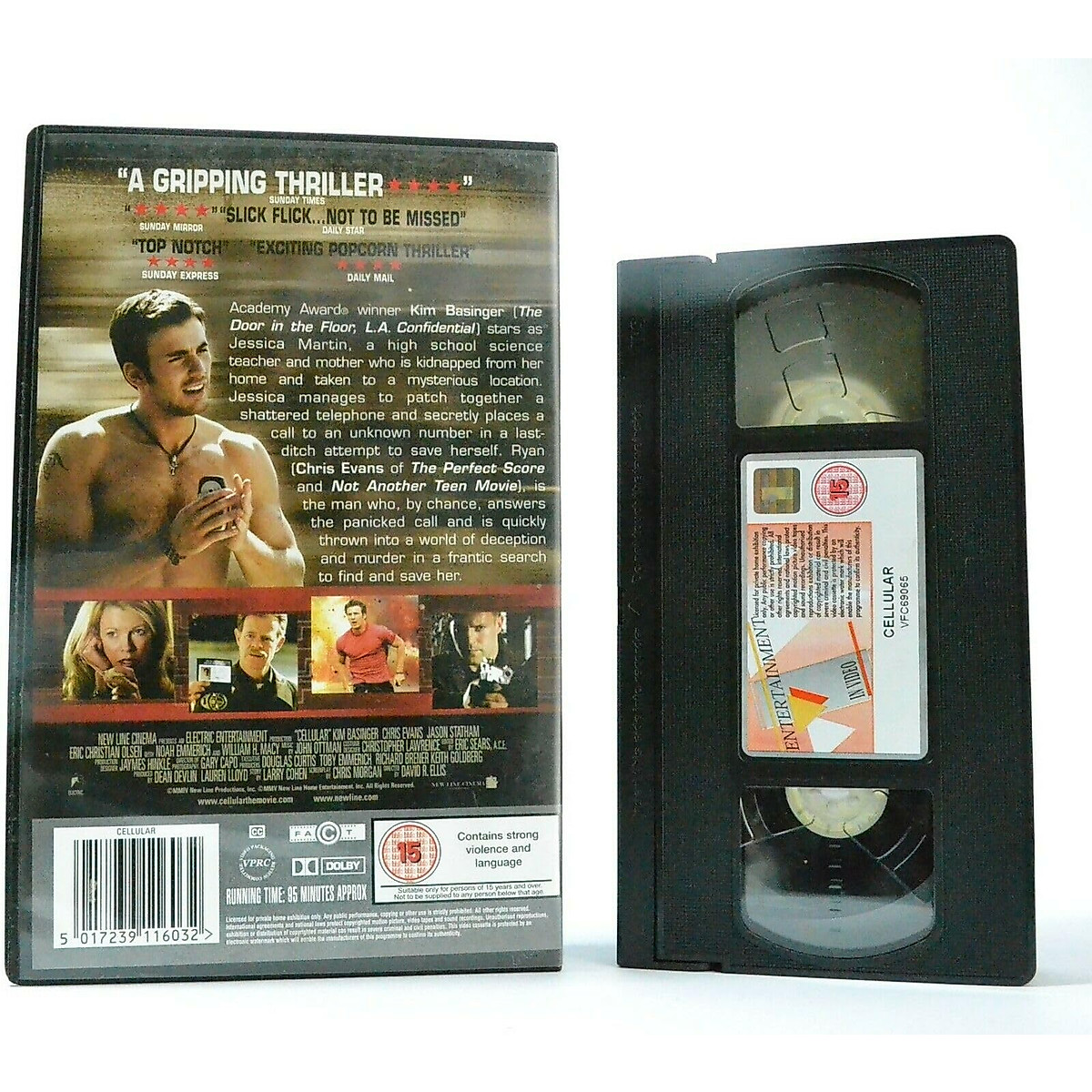 Cellular: K.Basinger/J.Statham/C.Evans - Crime Thriller (2004) - Large Box - VHS