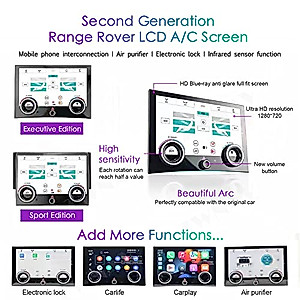 ZWNAV 12.3 inch Android 12 Car Stereo for for Land Rover Range Rover Sport L494 Vouge L405 SE 2010-2016,Plus air Panel,Car GPS Navigation Head Unit, Bluetooth, Carplay,WiFi