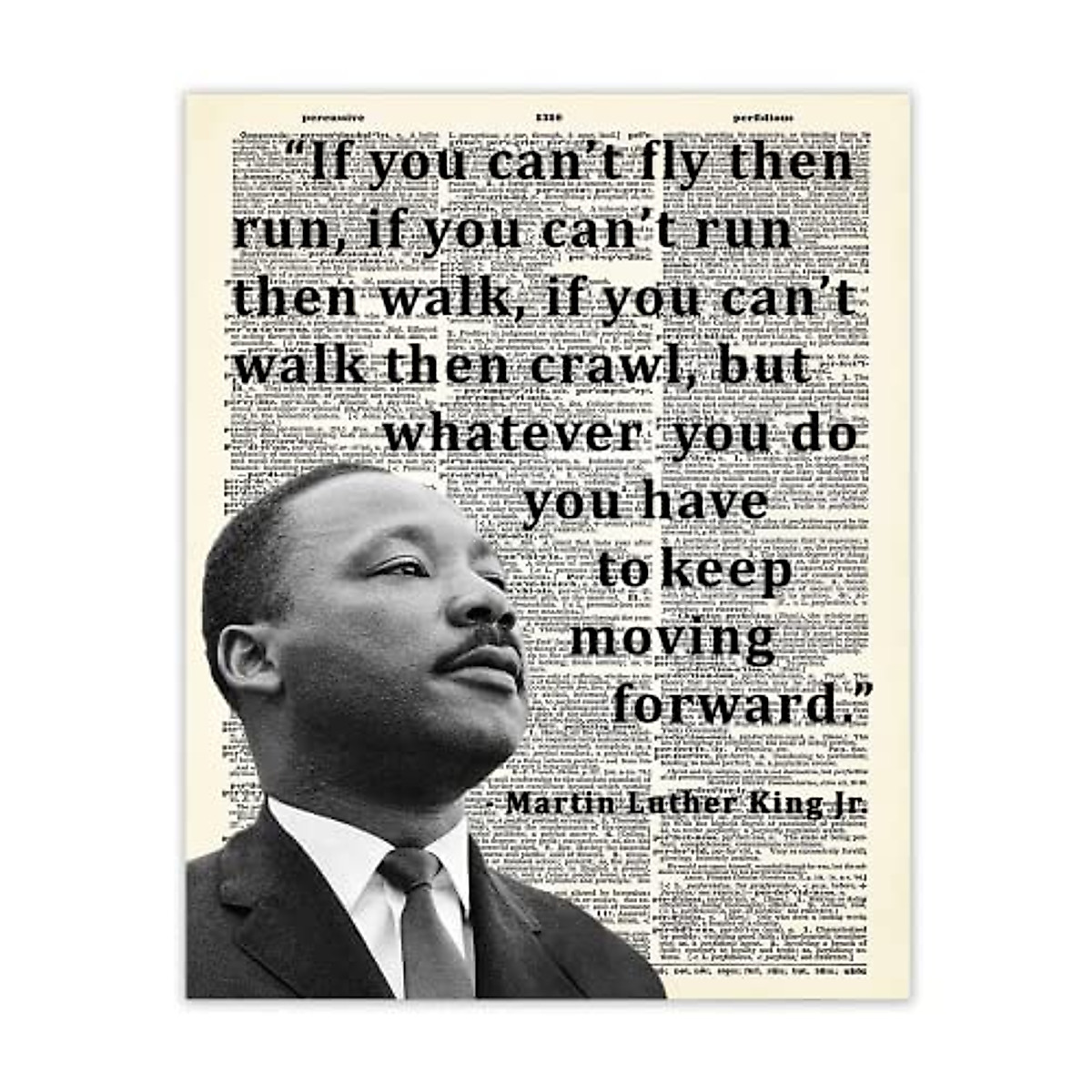 Inspirational Martin Luther King Poster "If You Can't Fly" 8x10 Motivational Wall Art & Positive Affirmations Wall Decor for Bedroom Teen Girl Boy - MLK Quotes Decor & Office Decor for Men, Women