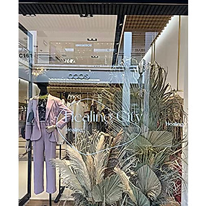 4PCS Pale Yellow Natural Dried Palm Leaves, 16"x8" Dried Palm，WAMPAR Hand-cut Heart-shaped Dried Palm Spear Bohe Decoration, Suitable for Bohe Wedding, House Party Decoration, DIY Flower Decoration