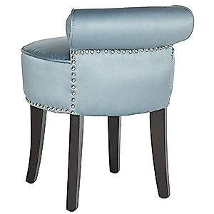 Safavieh Home Collection Georgia Burnt Orange and Distressed Grey Petite Vanity Stool