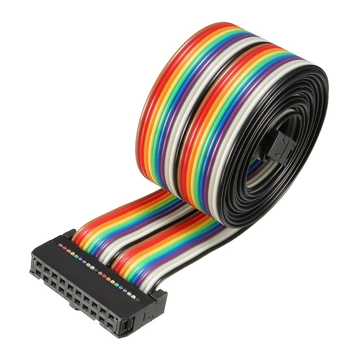 uxcell IDC Rainbow Wire Flat Ribbon Cable 20 Pins 118cm Length 2.54mm Pitch Type-C