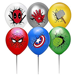 Superhero Decoration Balloon,Banners,Cake insert banner,Spider Man,Iron Man,Captain America Theme Party Set,Exclusive Cake Decoration,Party Supplies, Red,blue,yellow (SUPER 2)