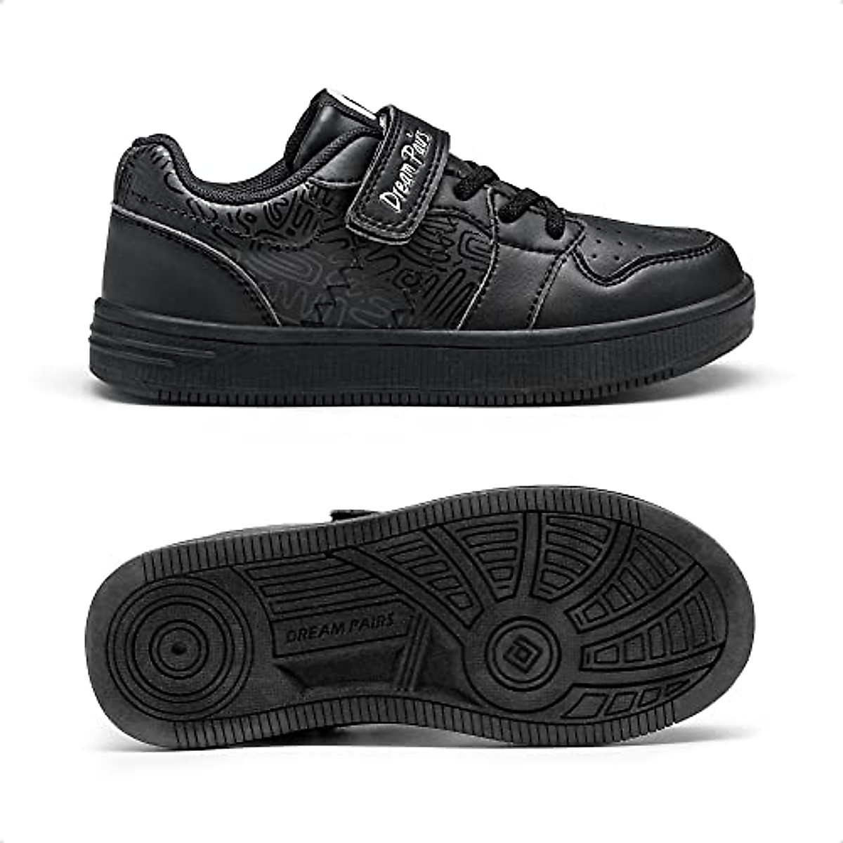 DREAM PAIRS Boys Girls Toddler Sneakers Kids Casual Lightweight Tennis Walking Shoes Black Size 2 Little Kid SDFS2211K