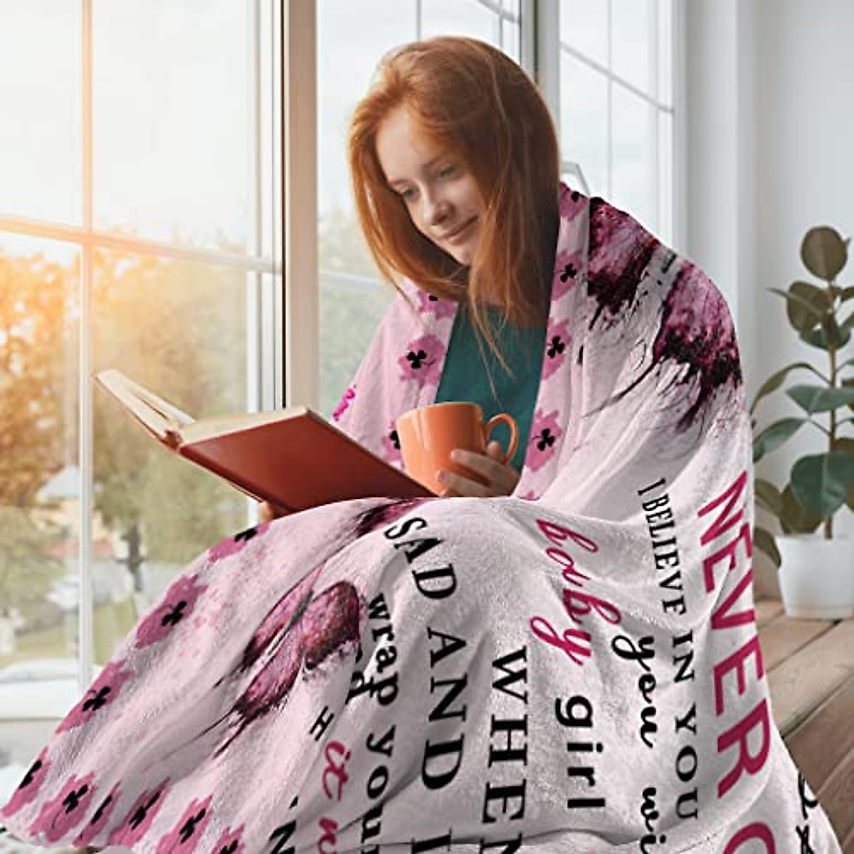 UHANKRU Daughter Blanket from Mom, Daughter Gifts for Birthday, Gifts for Daughter Graduation Blanket, Mother to Daughter Throw Blanket 60"x50"