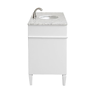 Elegant Kitchen and Bath 48 inch Single Bathroom Vanity Cabinet Set with White Marble Countertop - White