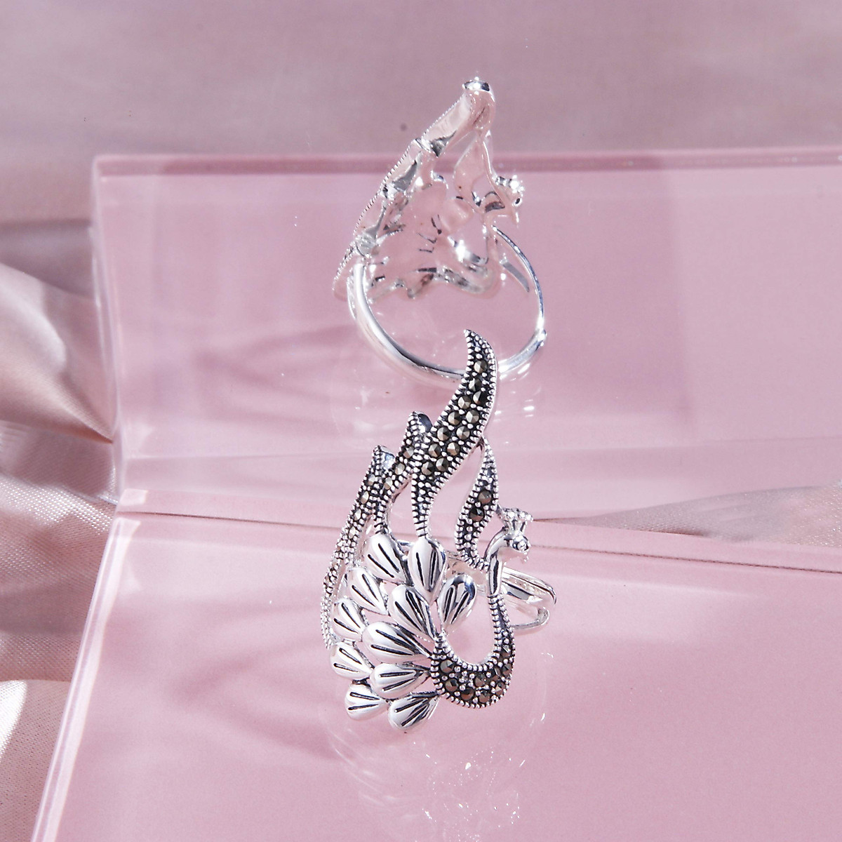 Helen de Lete Vintage Phoenix Wonder Bird 925 Sterling Silver Open Ring