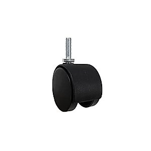 Shepherd Hardware 9733 2-Inch Office Chair Caster, Twin Wheel, 5/16-Inch Threaded Stem Diameter, 75-lb Load Capacity,Black