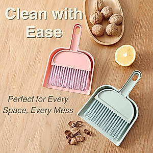 Handheld Mini Broom & Dustpan, Brush & Scraper Set for Pet Litter, Cage Cleaning, Desk and Tight Corners - Bird, Rabbit, Reptile, Small Animal Cage Cleaner