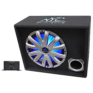 NYC ACOUSTiCS NSE12L 12" 1200w Powered Car Subwoofer/Sub Enclosure+LED+Amp Kit