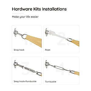 Quictent 24x24ft Fire Retardant 185G HDPE Sun Shade Sail with Hardware Kits Canopy 98% UV Block Outdoor Patio Garden (Sand)