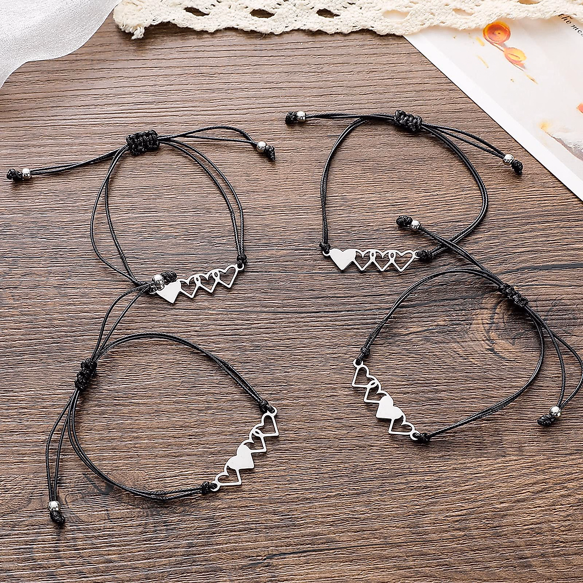 Handmade Pinky Promise Bracelets, Mother Daughter Bracelets String Bracelet Wrap for Friendship Sister Couples Bracelet Inspirational Jewelry Daughter Gifts from Mom