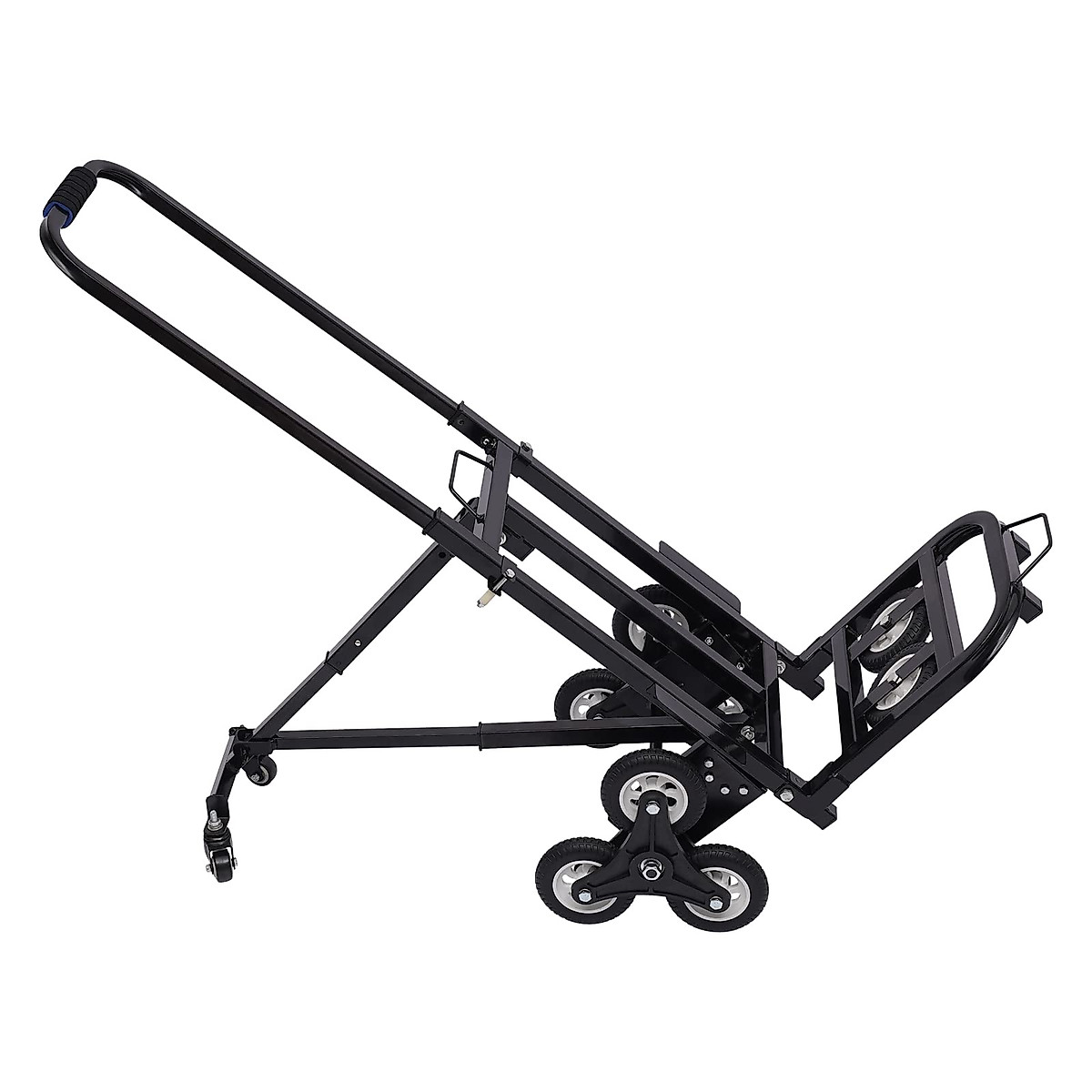 Stair Climbing Cart Portable Climbing Cart 330 LBS Three-Wheel Chassis Portable Stair Climber Hand Truck Heavy Duty with 10 Wheels (Black-330 lbs-10 Wheels)