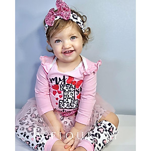 fioukiay Preemie Baby Girl Valentine's Day Skirt Sets Infant Love Heart Top Valentine's Day Dress Clothes Outfits (Pink, Preemie)
