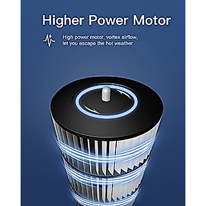 Uthfy 42'' Oscillating Tower Fan with Remote,Electric Cooling Tower Fan,Standing Floor Bladeless Fan with LED Display,Portable Fan for Bedroom,Office,Home (Black)