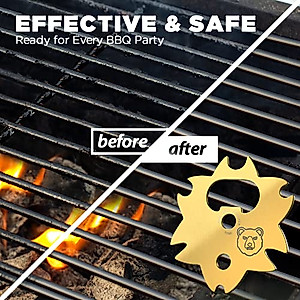 Grill Scraper BBQ Stocking Stuffer - Kitchen Gadgets Accessories Gifts for Men Women Safe Grate Cleaner Tools with Bottle Opener for Barbeque Cleaning Bristle-Free Must Have Cool Grilling Gifts Ideas