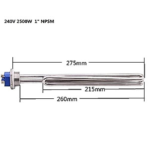 DERNORD 240V 2500W Foldback Water Heater Element Screw-plug Heating Element