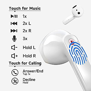 Wireless Earbuds Bluetooth Earbuds Wireless Headphones IPX5 Waterproof Earphones Noise Cancelling Headset Deep Bass Long Battery Bluetooth Headphones with Mic for iPhone Android