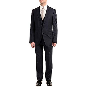 Hugo Boss "Huge6/Genius4WE Men's 100% Wool Three-Piece Suit US 40L IT 50L Blue
