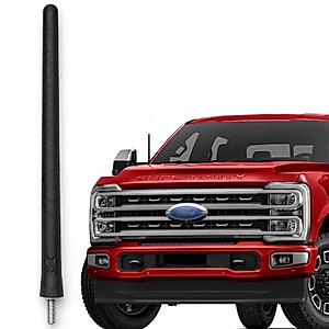 AntennaMastsRus - The Original 6 3/4 Inch is Compatible with Ford F-350 Super Duty (2017-2024) - Car Wash Proof Short Rubber Antenna - Internal Copper Coil - Premium Reception - German Engineered