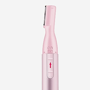 cdar Brow Trimmer，Painless Eyebrow & Facial Hair Trimmer for Men & Women, Battery Included Electric Groomer Pink