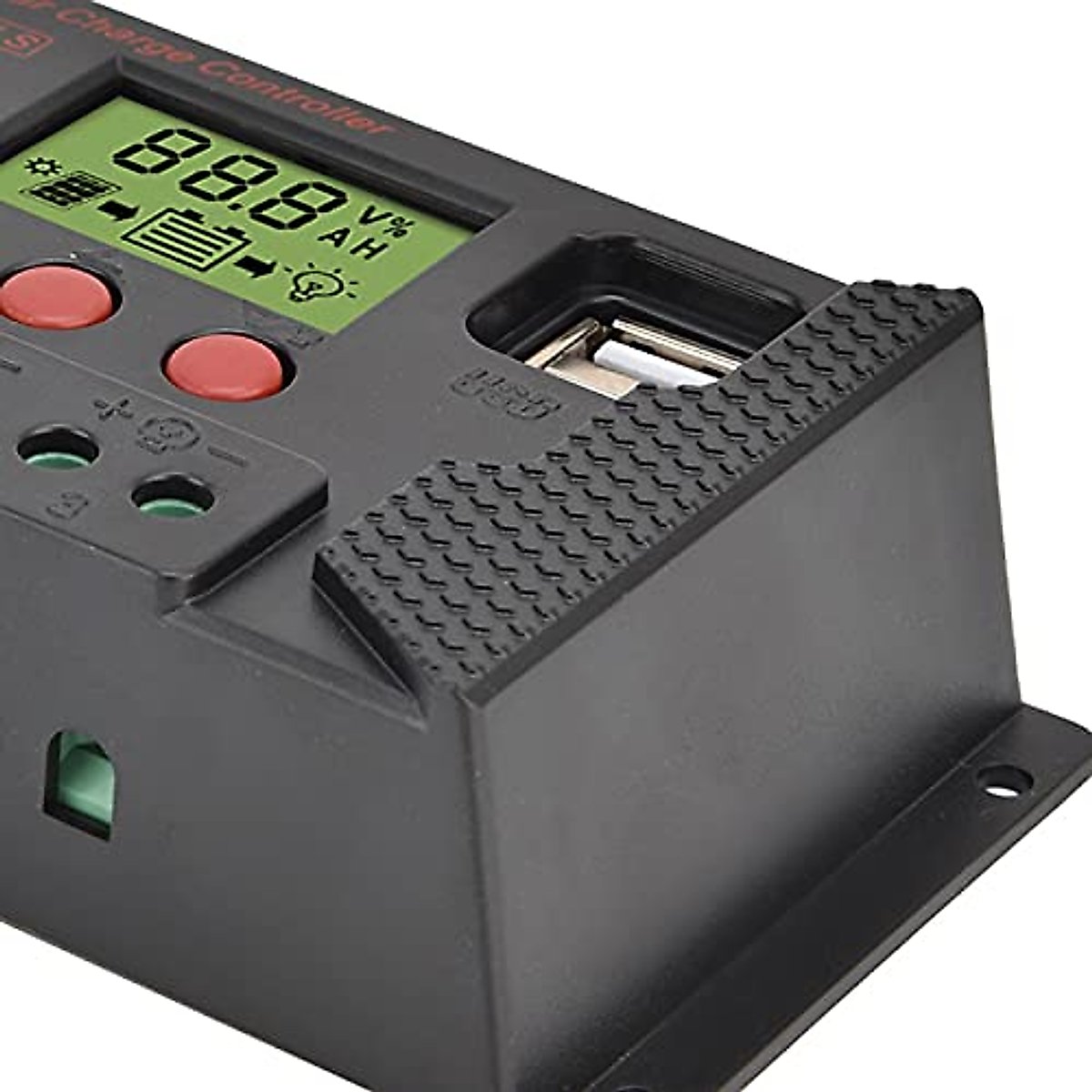 Walfront 40A PWM Solar Charge Controller LCD Auto Solar Power Panel Regulator MPPT Dual USB Port for Photovoltaic Module System 12V/24V, Controller