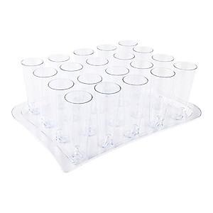 Restaurantware 5 Ounce Plastic Straight Wall Shooter Glasses, 100 Tall Small Plastic Cups - Recyclable, Crack-Resistant, Clear Plastic Clear Party Glasses, For All Types Of Drinks, Trays Sold Separate