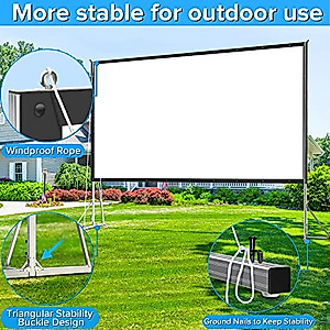 JWSIT 250 inch Projector Screen with Stand, Upgraded 3 Layers PVC 16:9 Large Outdoor Projector Screen, Portable Outdoor Movie Screen with Carrying Bag for Large Commercial Performance