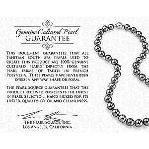 THE PEARL SOURCE 8-9mm Genuine Black Tahitian South Sea Cultured Pearl Delilah Earrings for Women