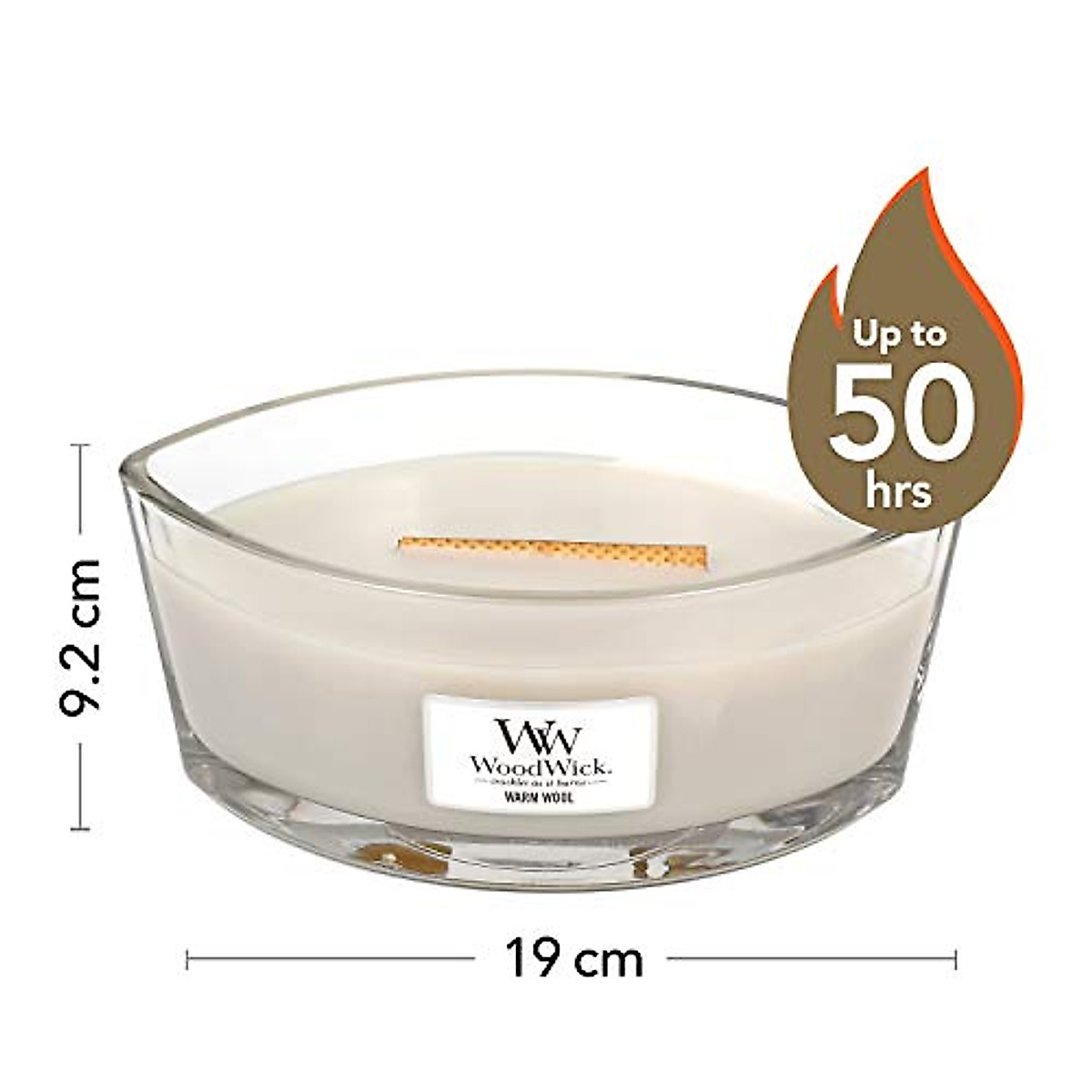 Woodwick Ellipse Scented Candle, Warm Wool, 16oz | Up to 50 Hours Burn Time