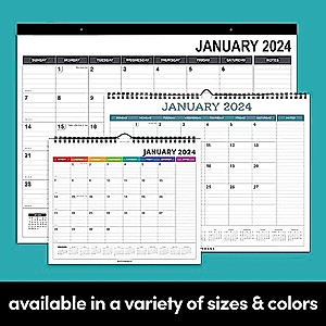 PAPERAGE Calendar 2024-12 Month (Black & White), Minimalist Wall and Desk Calendar with Monthly Views and Yearly Plans – Small (9 in x 11 in)