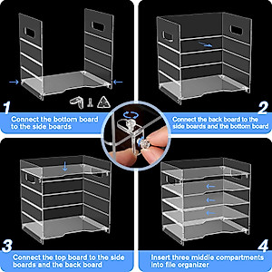 MaxGear 5-Tier Acrylic Paper Tray, Clear Desk Organizer, Stackable File Trays for Office, Acrylic Letter Tray, Paper Organizer for Desk, Office Accessories