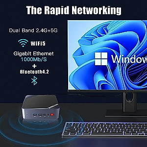 BOSGAME B95 Mini PC Intel 12th Gen N95 (up to 3.4GHz) Mini Desktop Computers W11 Pro 16GB RAM 512GB M.2 SSD, Micro PC Support 4K UHD Dual HDMI & Type-C, Dual WiFi 5, BT 4.2