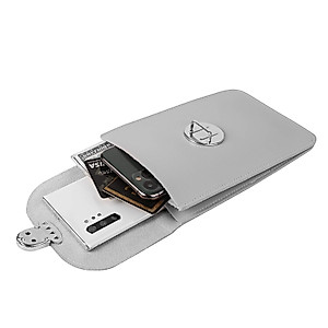 Cell Phone Crossbody Bag for Women Shoulder Bags Touch Screen Wallet Purse with Clear Window(Gray)