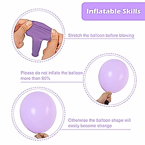 RUBFAC 87pcs Pastel Purple Balloons Different Sizes 18 12 10 5 Inches for Garland Arch, Premium Purple Latex Balloons for Birthday Party Wedding Baby Shower Bridal Shower Decorations
