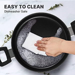 QStar 5 qt Hard-Aluminum Nonstick Stock Pot with Glass Lid and Stay Cool Handle (5.0 qt black)