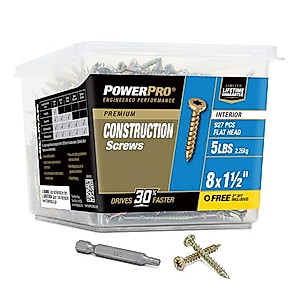 Power Pro Premium Interior Construction Screws (#8 x 1-1/2") - 5lb Box