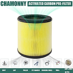 CHAMONNY B-D02U Filter Replacement, Compatible with VEWIOR B-D02U Air Purifier & MOO-KA B-D02L and KOIOS B-D02L Air Purifier, 2Pack