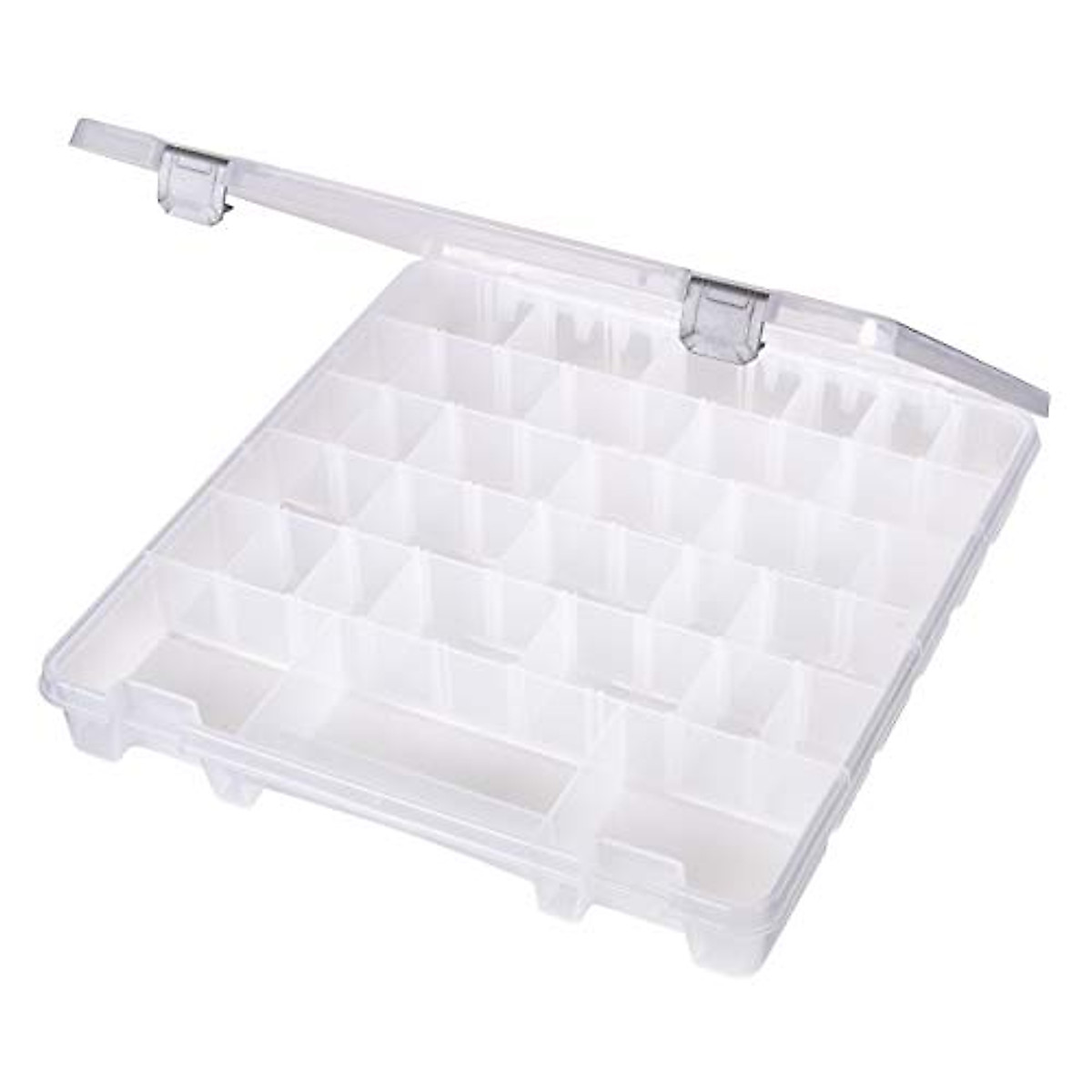 AB Designs 9101ABD Super Satchel Slim with Removable Dividers, Stackable Home Storage Organization Container, Clear with Silver Latches